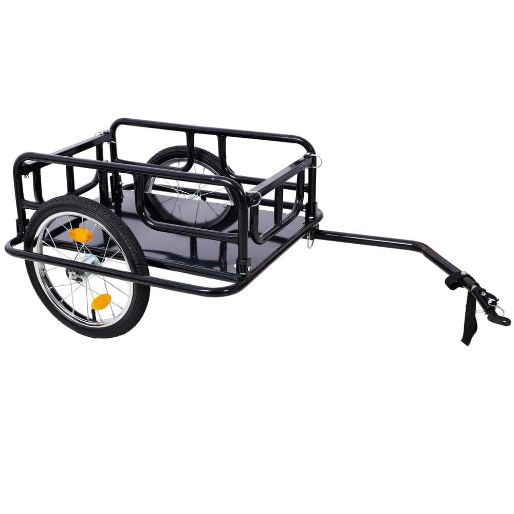 Huluwat 26.7 in. W x 51.5 in. L x 26.7 in. H Foldable Bike Cargo Trailer with Universal Bike ...