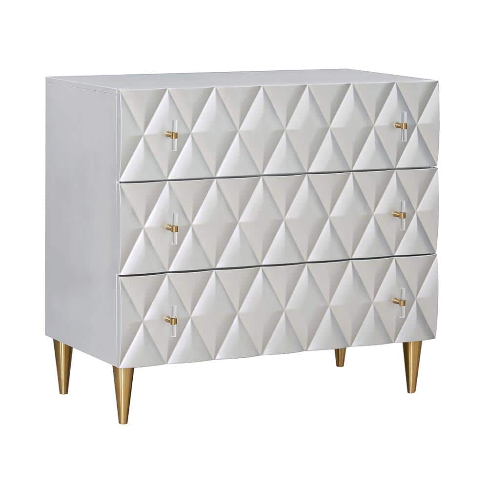 Acme Furniture Anson Metallic Silver and Champagne Finish Wood 19 in ...