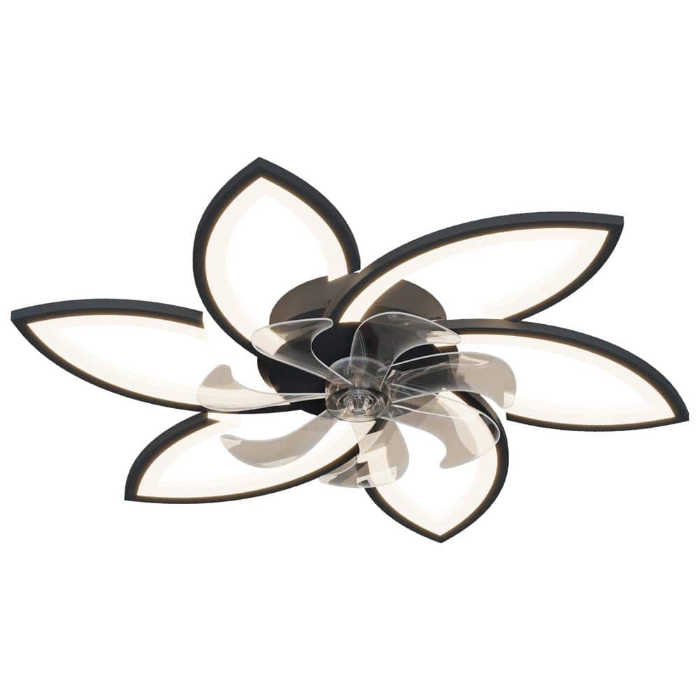 Reviews for PUDO 31 in. Black Flower Type Integrated LED Indoor Ceiling ...