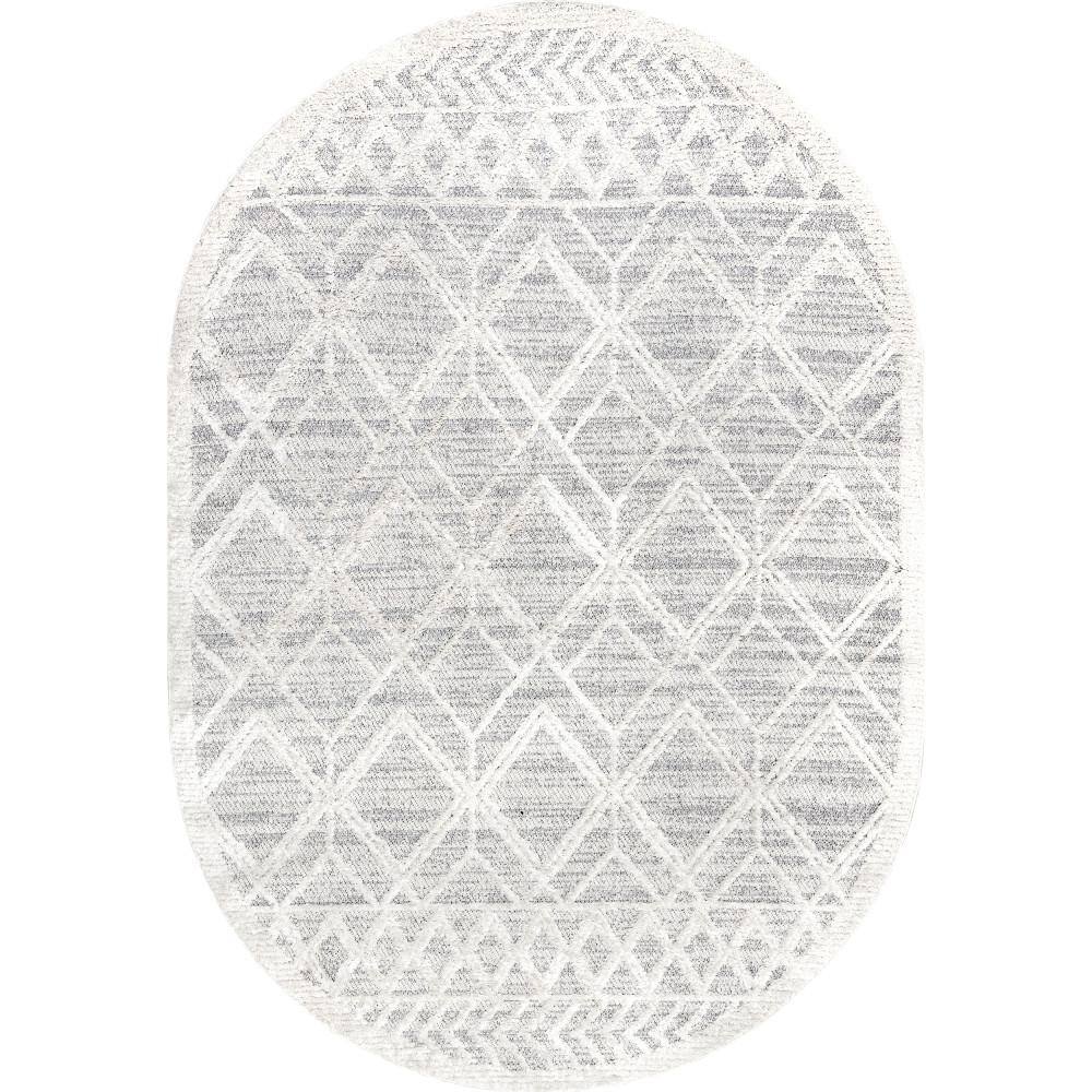 nuLOOM Ansley Moroccan Lattice Tassel Light Gray 4 ft. x 6 ft. Oval ...
