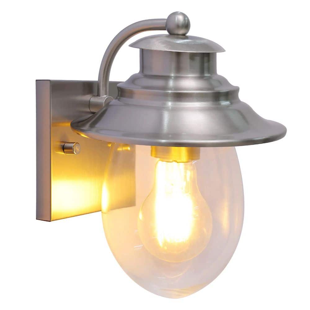 PUDO 7.4 in. 1-Light Modern Silver LED Bathroom Vanity Light with High ...