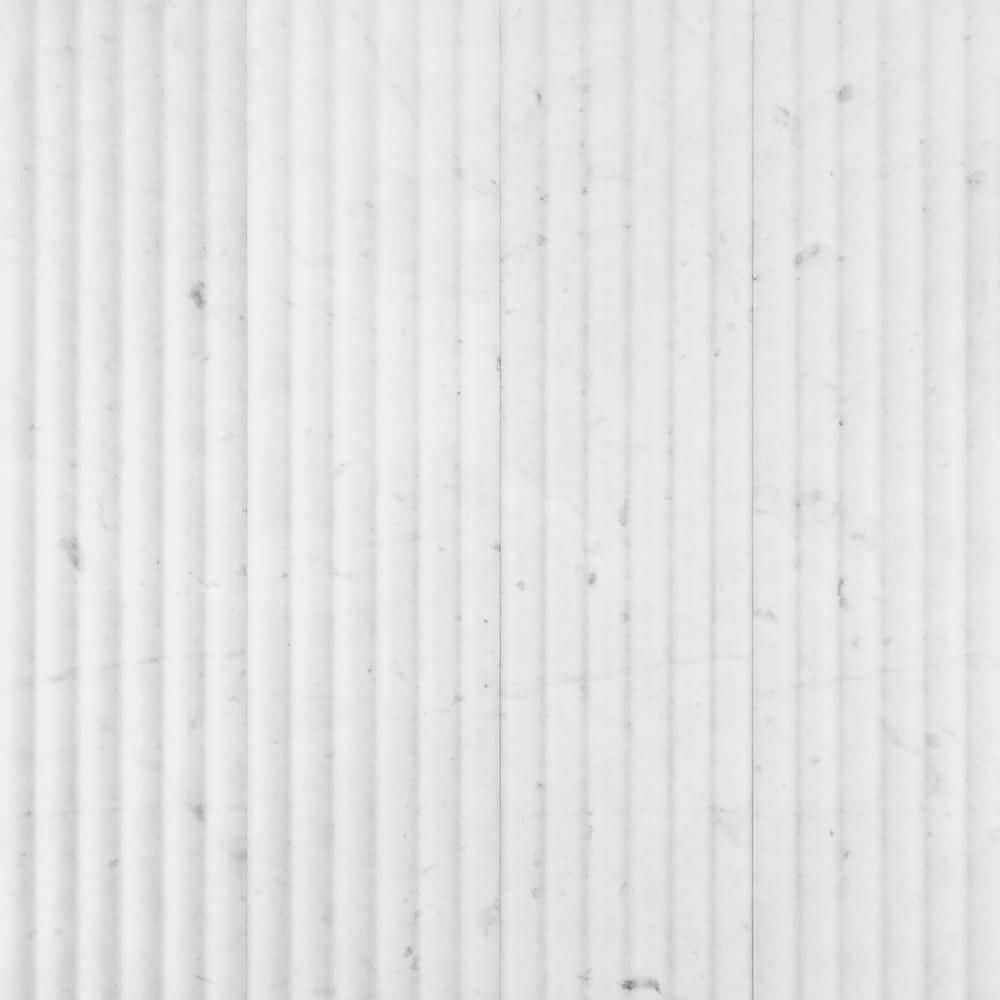 Jeffrey Court Crystal White Fluted 6 in. x 24 in. Honed Marble Wall ...