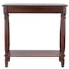 Decor Therapy 29 in. Walnut Rectangle Wood Console Table with Storage ...