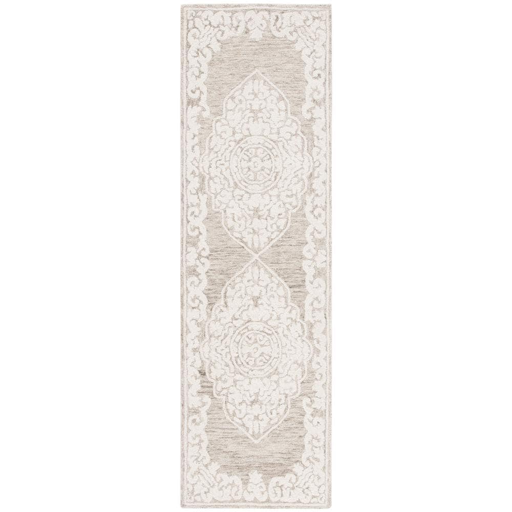 SAFAVIEH Abstract Beige/Ivory 2 ft. x 8 ft. Modern Transitional Runner ...