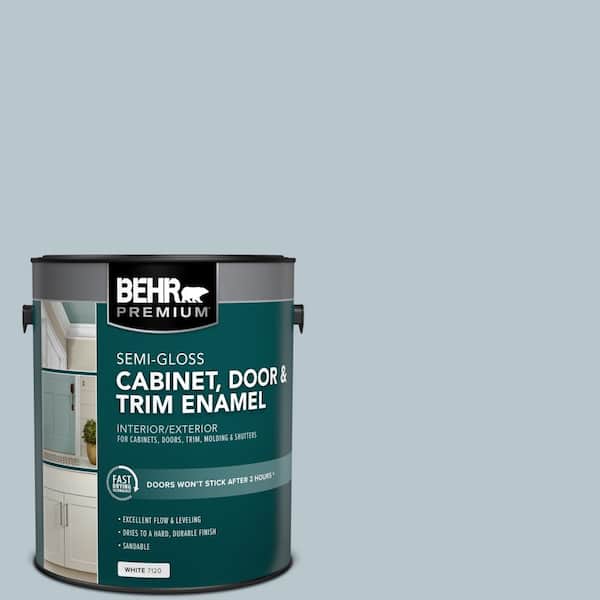 BEHR PREMIUM 1 gal. #N480-2 Flowing Breeze Semi-Gloss Enamel Interior ...