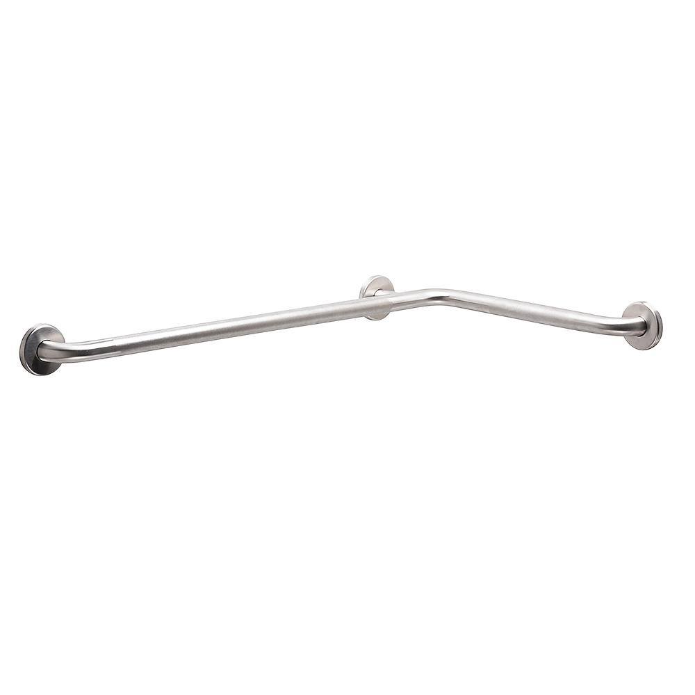 CSI Bathware 30 in. x 30 in. Horizontal Angle Grab Bar in Satin Peened ...