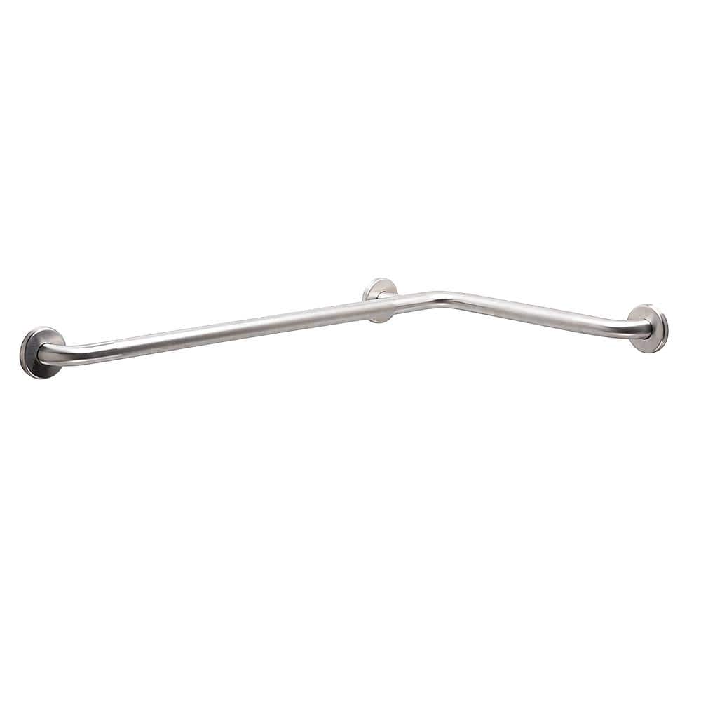 CSI Bathware 30 in. x 30 in. Horizontal Angle Grab Bar in Satin Peened ...