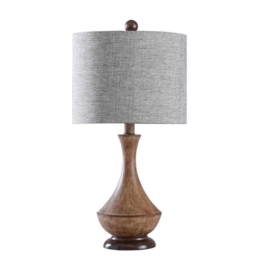 StyleCraft 22.75 in. Painted-Light Brown Table Lamp with Heathered ...