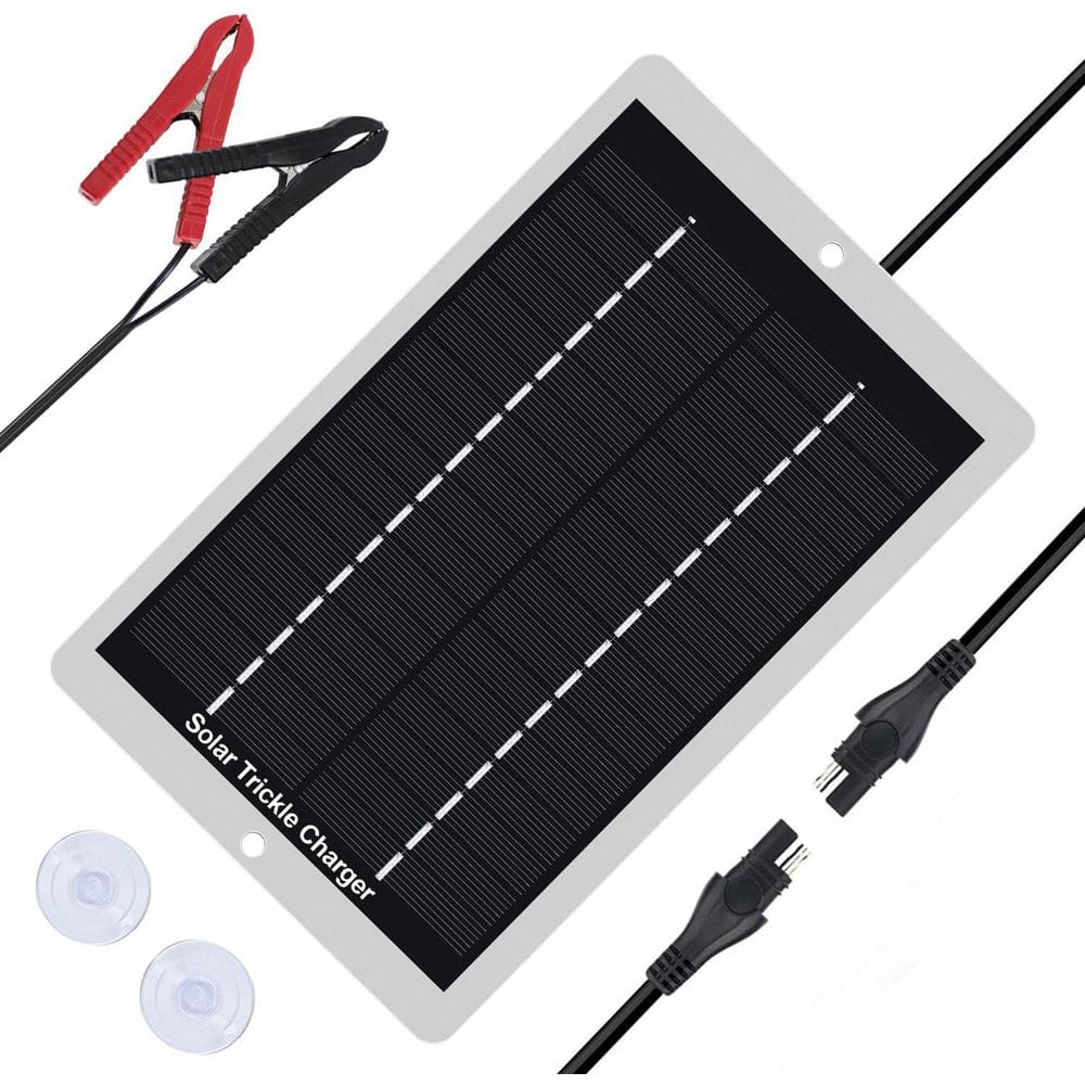 Lukyamzn 12-Volt Waterproof Monocrystalline Solar Panel Trickle Charger ...