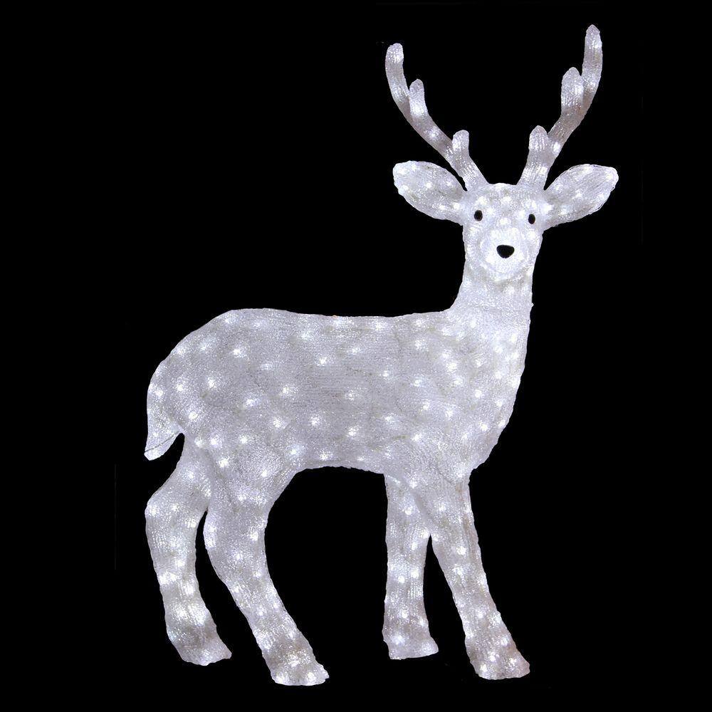 XEPA 40 in. Decorative Standing Reindeer Sculpture LED Light EHX ...