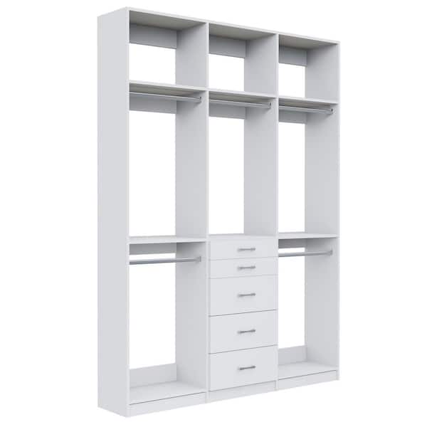 MODULAR CLOSETS Alto Collection 105 in W White Wall Mounted 2 Double ...
