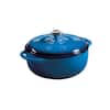 Lodge 4.5 qt. Blue Enameled Cast Iron Dutch Oven EC4D33 - The Home Depot