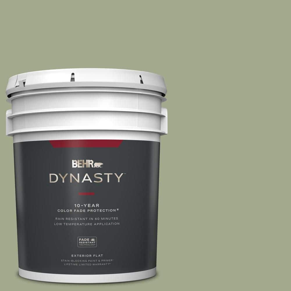 BEHR DYNASTY 5 gal. #420F-4 Sagey Flat Exterior Stain-Blocking Paint ...