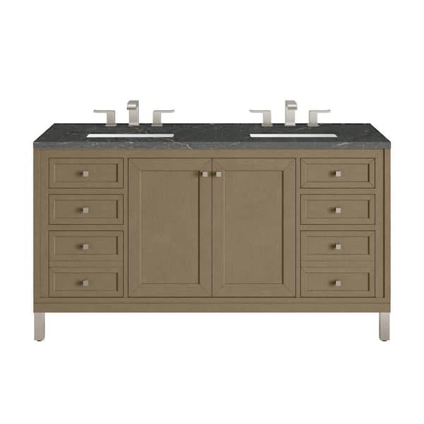 James Martin Vanities Chicago 60 in. Double Bath Vanity in Walnut ...