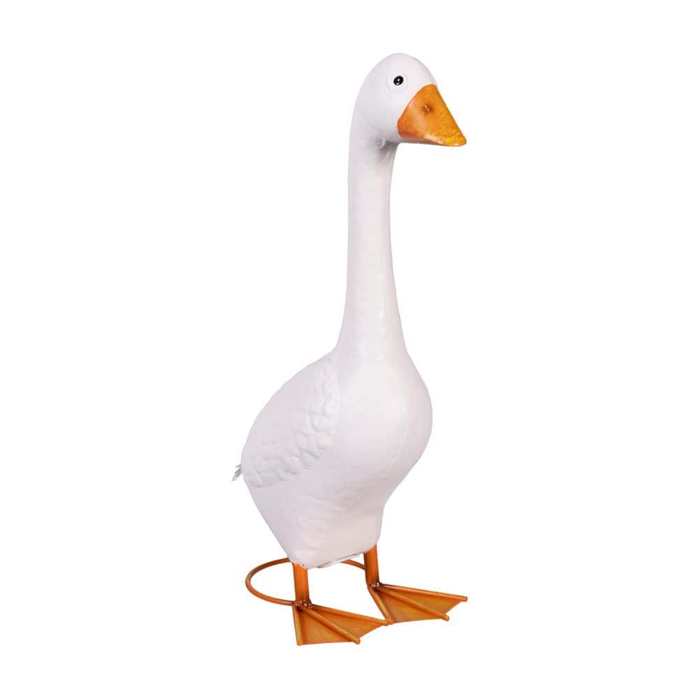 Evergreen 21 in. Giddy the Porch Goose Metal Garden Statue GU3S4LG26 ...