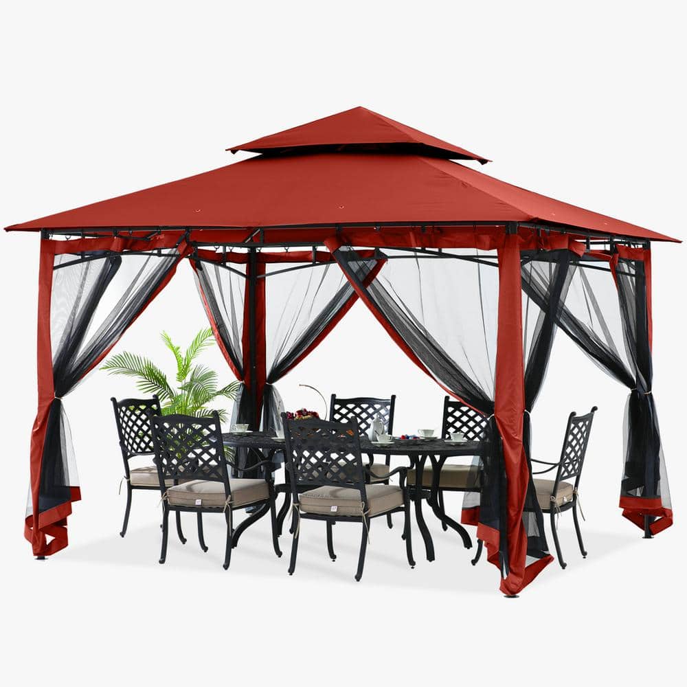 Reviews for ABCCANOPY 10 ft. x 12 ft. Red Steel Outdoor Patio Gazebo ...