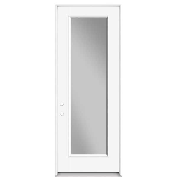 Masonite 36 in. x 96 in. Right-Hand/Inswing Full Lite Clear Glass White ...