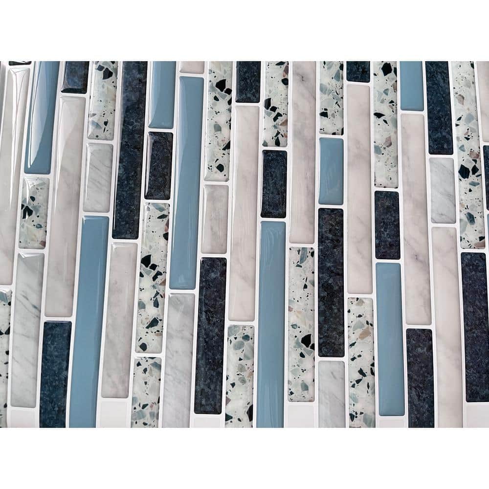 Buy Blue 12 in. x 12 in. Vinyl Peel and Stick Tile Backsplashes, Self ...