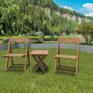 3-Piece HIPS Material Outdoor Bistro Set Foldable Small Table and Chair ...