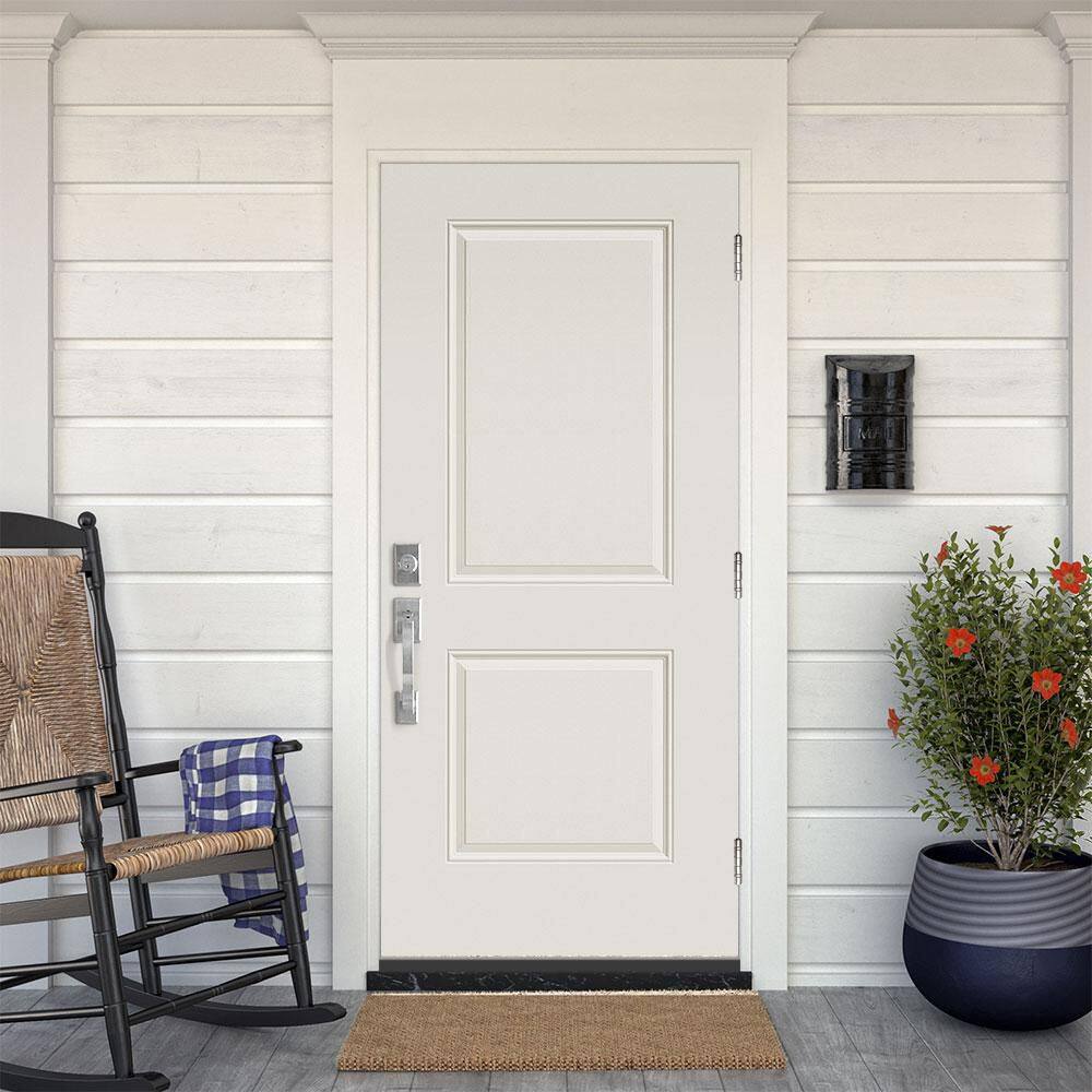 Masonite HVHZ 36 in. x 80 in. Left Hand/Outswing Primed Steel Prehung ...