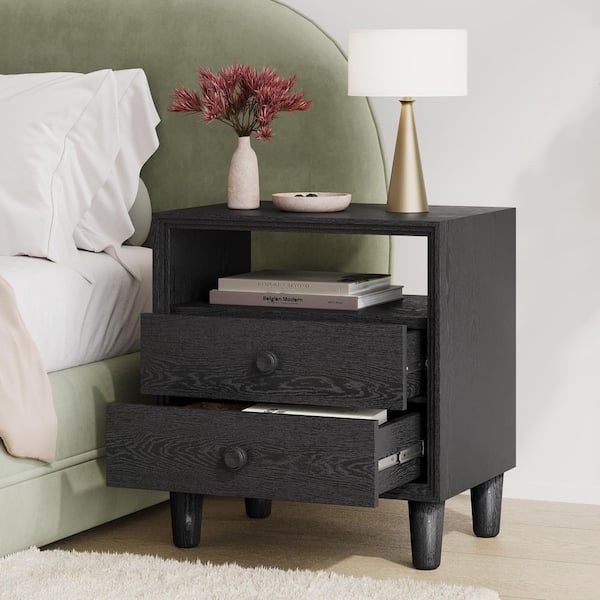 CHRISTOPHER KNIGHT HOME Elise Modern Black 2-Drawer 21.65 in. W ...