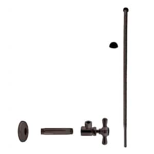 Westbrass 1/2 in. IPS x 3/8 in. O. D. x 15 in. Corrugated Supply Kit with Cross Handle, Polished ...