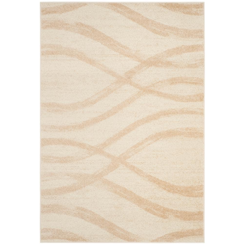 SAFAVIEH Adirondack Cream/Champagne 5 ft. x 8 ft. Waves Area Rug ...
