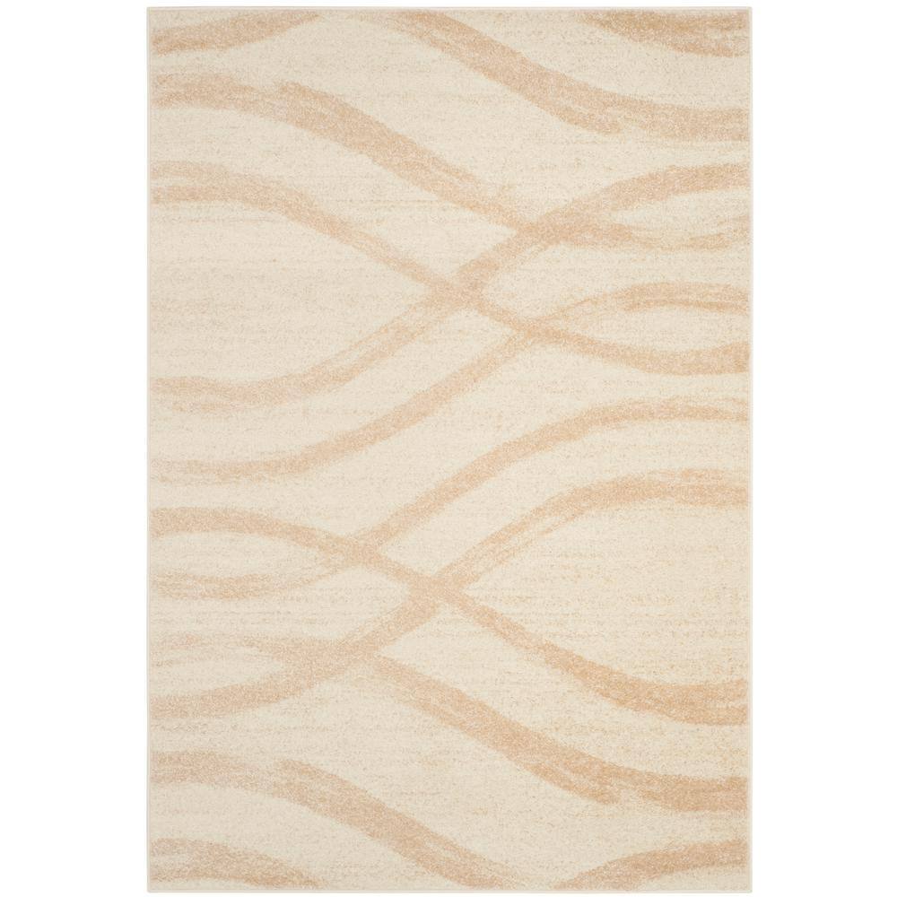 SAFAVIEH Adirondack Cream/Champagne 6 ft. x 8 ft. Waves Area Rug ...