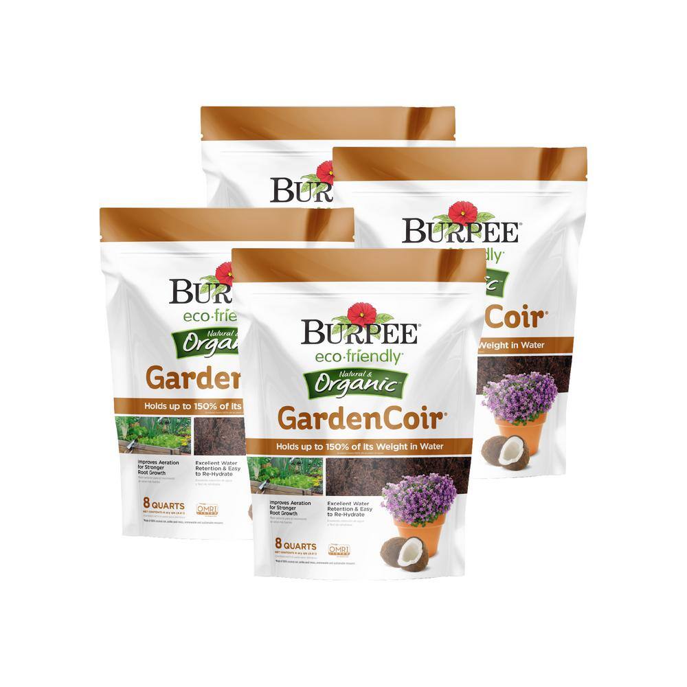 Burpee Natural & Organic 8 qt. Eco-Friendly Garden Coir (4-Pack ...