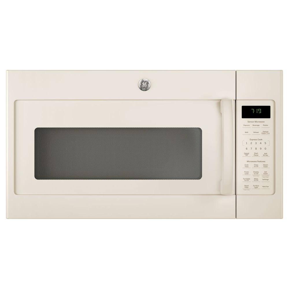 GE 1.9 cu. ft. Over the Range Sensor Microwave Oven in Bisque ...