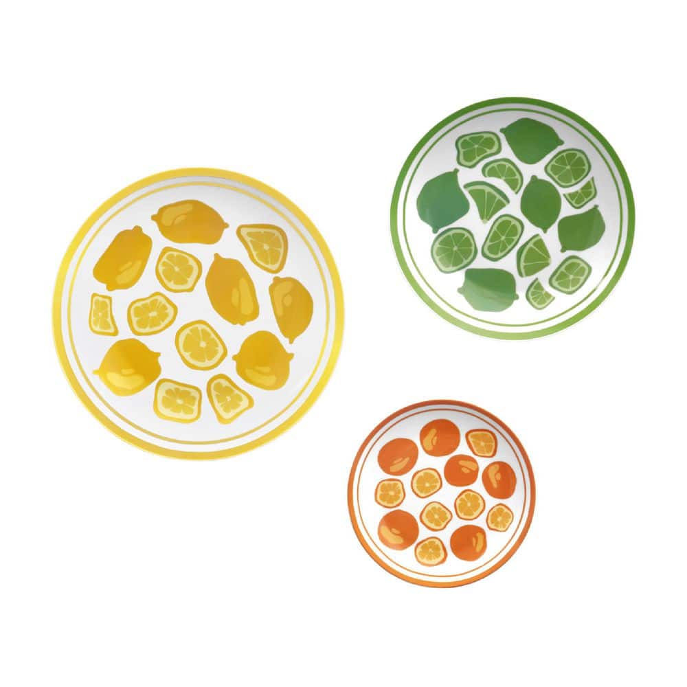 American Art Decor Ceramic Fruit Wall Plate Set of 3, Lemon, Lime and ...