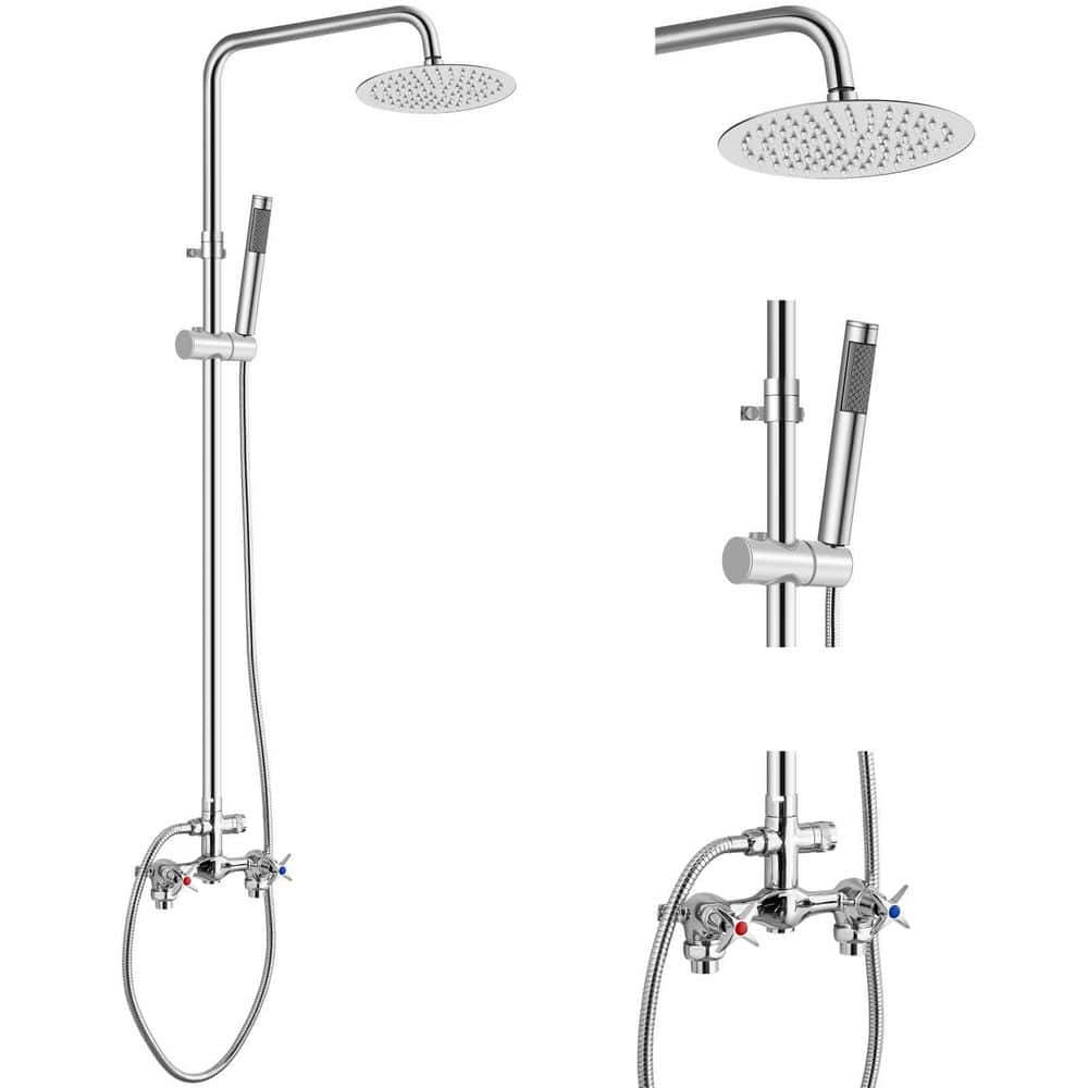 FAWEY TRED INC Outdoor Shower Fixture With Handheld Spray 8 in ...