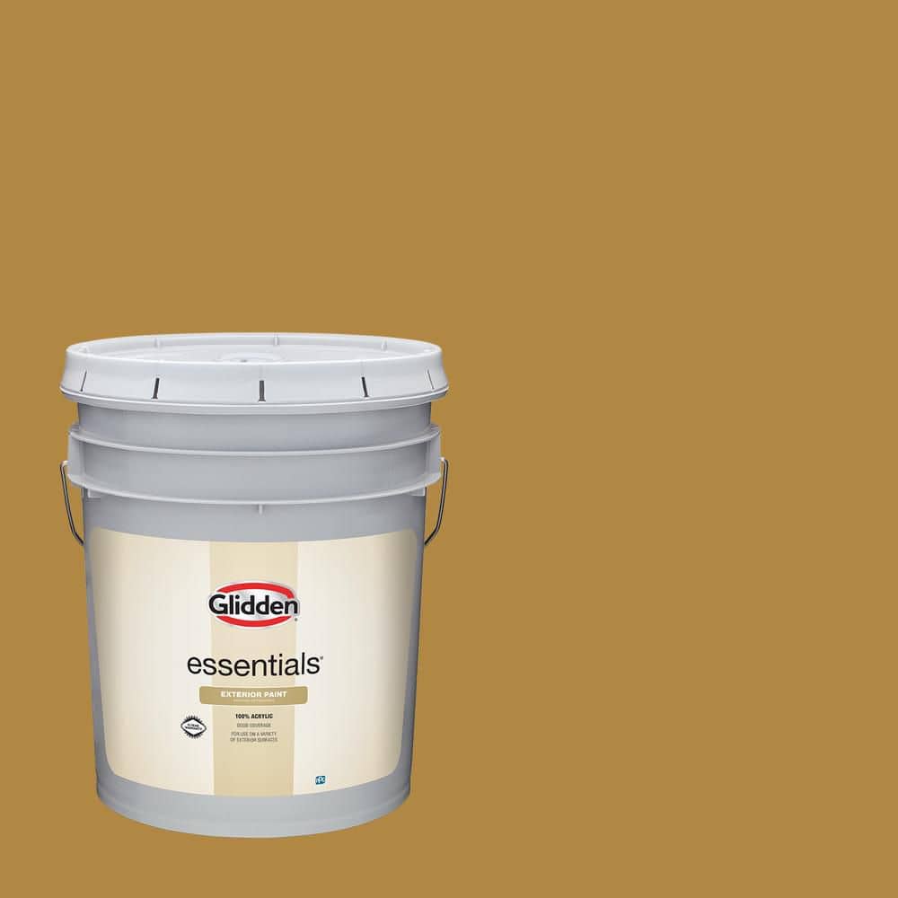 Glidden Essentials 5 gal. PPG1106-7 Butterscotch Ripple Satin Exterior ...