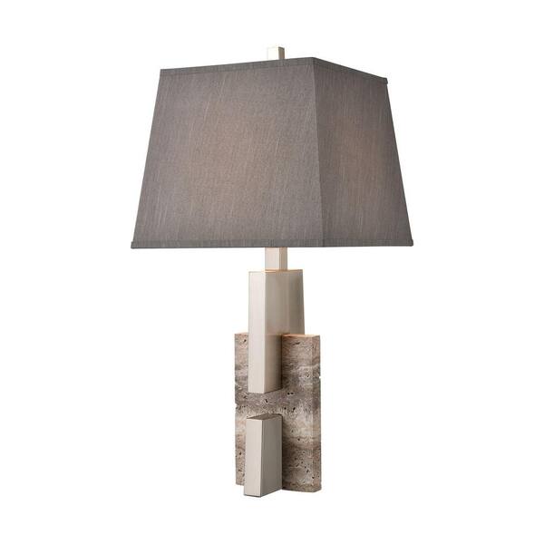 Titan Lighting Archean 32 in. Brushed Nickel Table Lamp with Gray ...