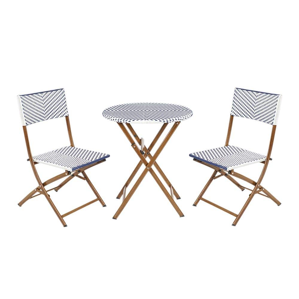 StyleWell 3-Piece Wicker Outdoor Patio Folding Bistro Set | BigEasyMart.com