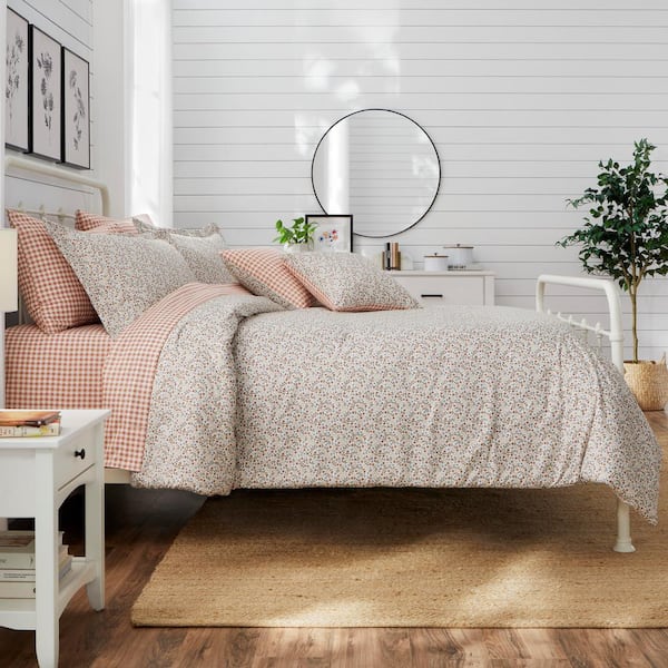 StyleWell Lily 9-Piece Floral Full/Queen Bed in a Bag Bedding Set ...