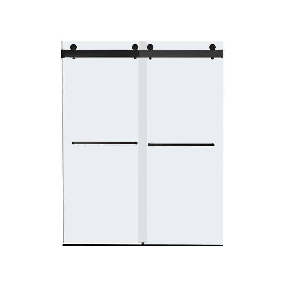 TCYO 48 in. W x 76 in. H Double Sliding Frameless Shower Door in Matte ...