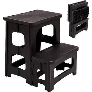 11 in. Reach Non-Slip Plastic Folding Step Stool for Adults or Kids ...