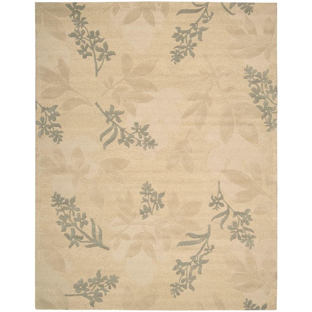 Nourison Shadow Leaves Gold 8 ft. x 11 ft. Area Rug 007483 - The Home Depot