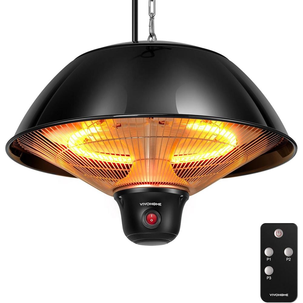 VIVOHOME 1,500-Watt Outdoor Ceiling Mount Hanging Patio Heater with 3 ...