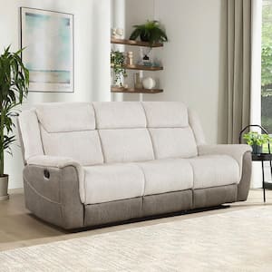 Lazzara Beven 85 in. W Rolled Arm Textured Fabric Rectangle Sofa in ...
