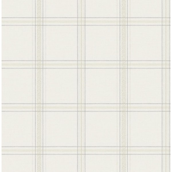 Chesapeake Auberge White Plaid Wallpaper 4169-27606 - The Home Depot