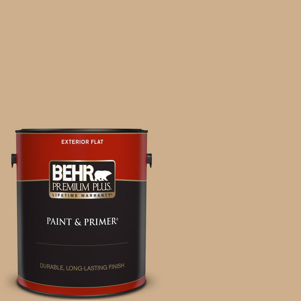 BEHR PREMIUM PLUS 1 gal. #PPU7-20 Raffia Ribbon Flat Exterior Paint ...