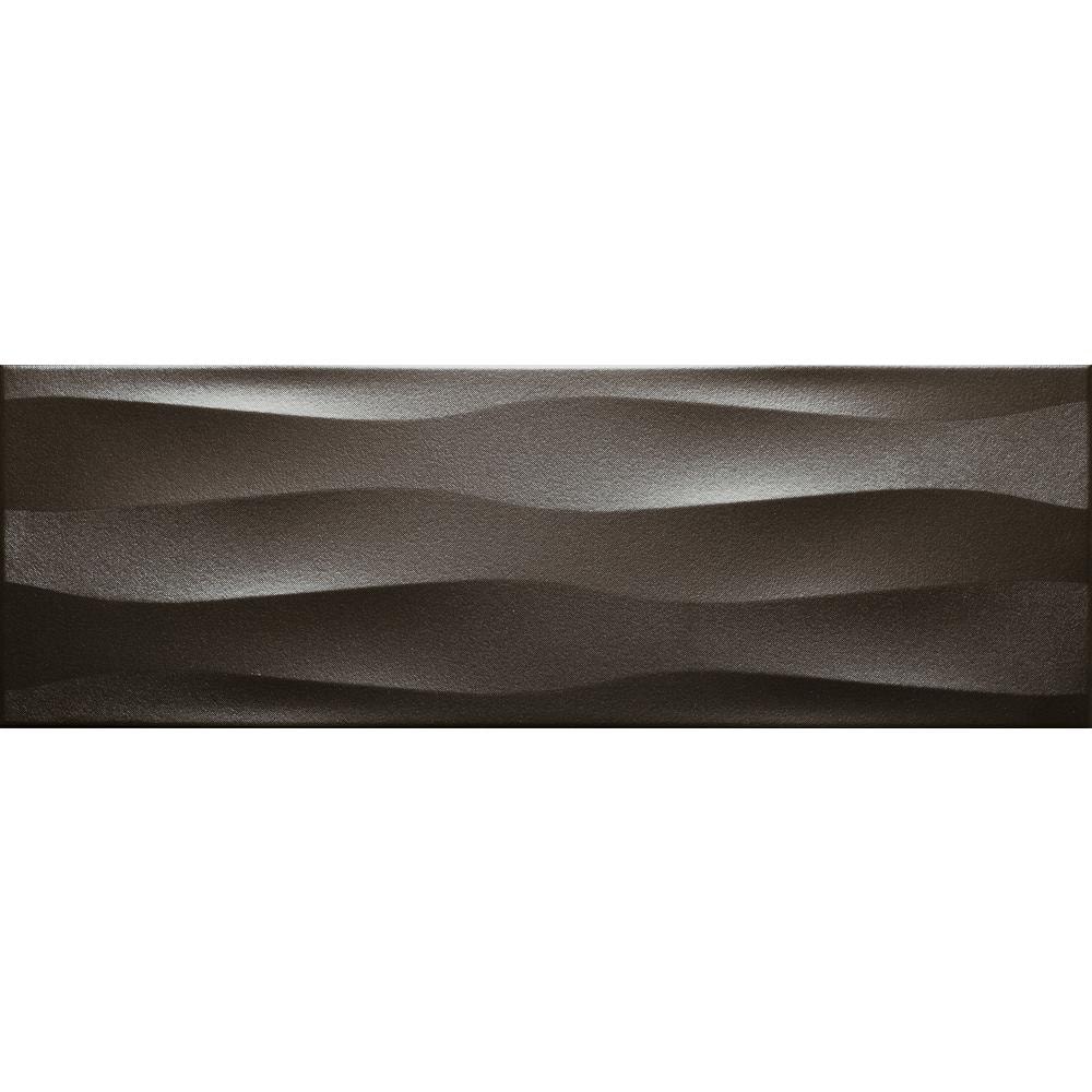 EMSER TILE Artwork Metal Wave 11.81 in. x 35.43 in. Ceramic Wall Tile ...