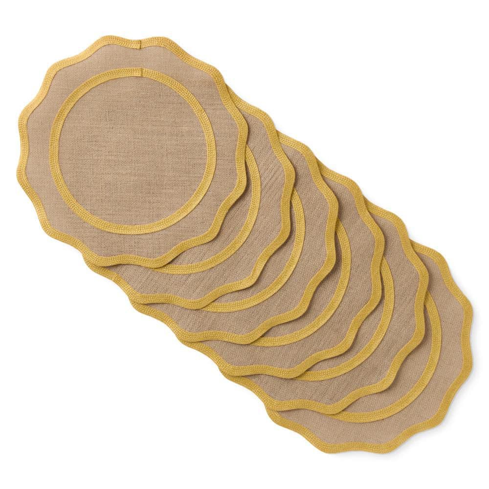 MARTHA STEWART Hessian Textured Wedge Border 15 in. x 15 in. Round ...