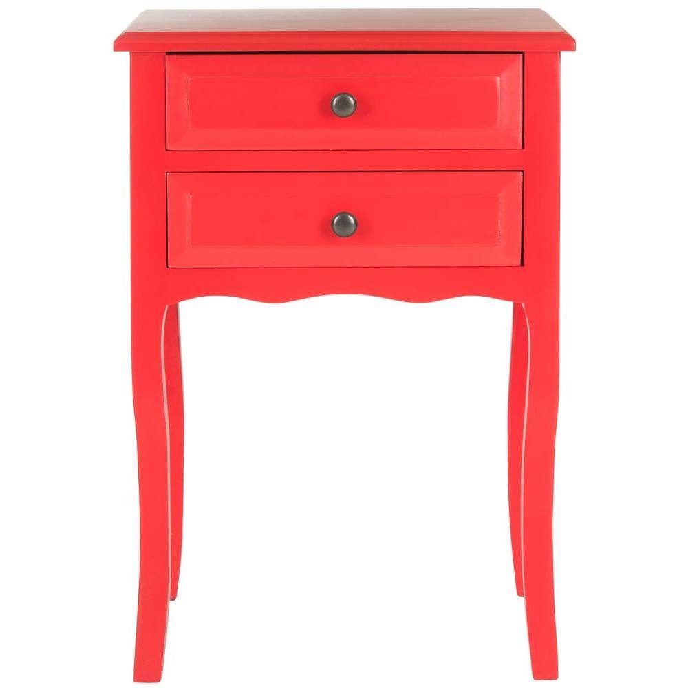 SAFAVIEH Lori Red Storage End Table AMH6576D - The Home Depot
