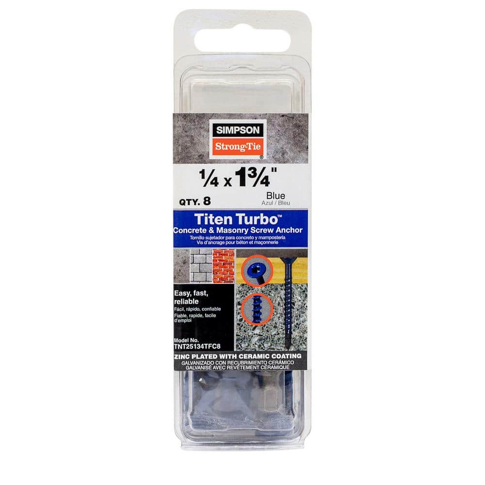 Simpson Strong-Tie Titen Turbo 1/4 in. x 1-3/4 in. 6-Lobe Flat-Head ...