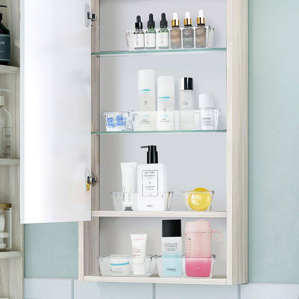 Wudkey Stackable 4-Size Clear Non-Slip Plastic Drawer Organizer Set ...