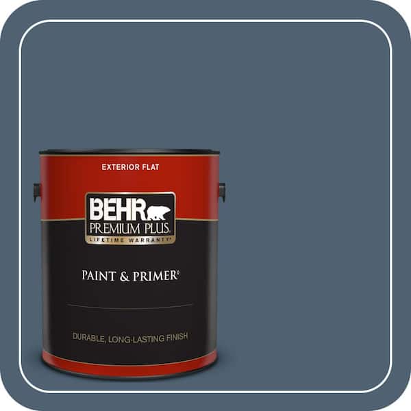 BEHR PREMIUM PLUS 1 gal. #PPU14-19 English Channel Flat Exterior Paint ...