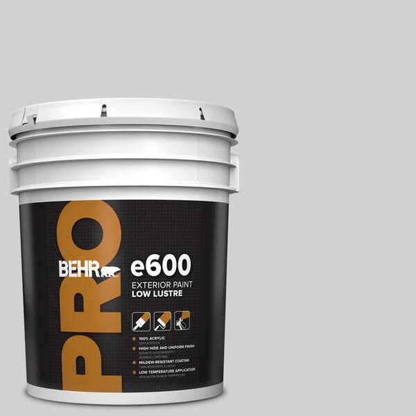 BEHR PRO 5 gal. #N510-1 Silver Shadow Low Luster Exterior Paint PR62005 ...